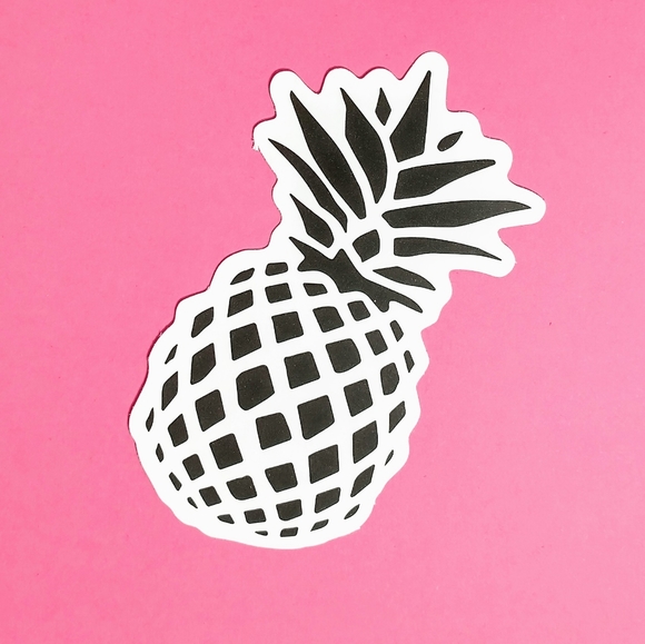 Design | 110 Cute Black And White Cutout Pineapple Matte Vsco Die Cut ...
